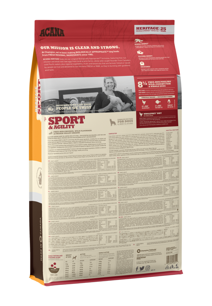 Acana Sport & Agility Dry Dog Food, 17 kg - Smart Pet Kuwait