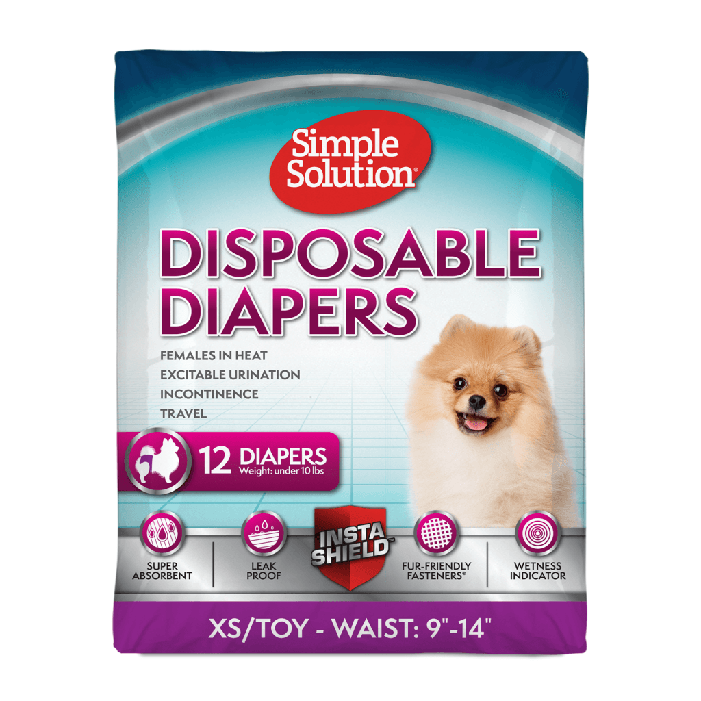 Simple Solution Dog Disposable Diapers, 12 Pieces - Smart Pet Kuwait